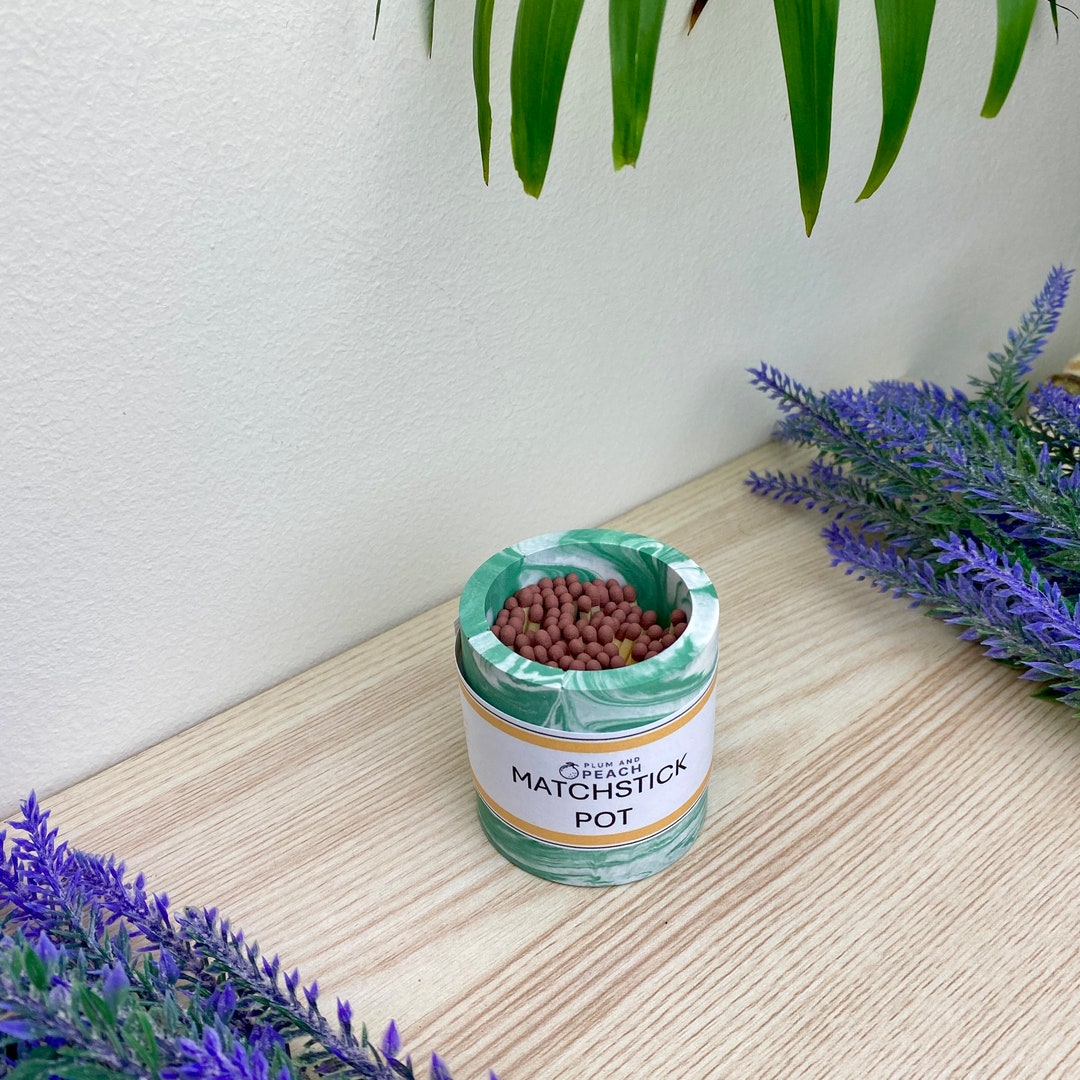 Matchstick Pot Green, Matchstick Storage, Matchstick Holder ...