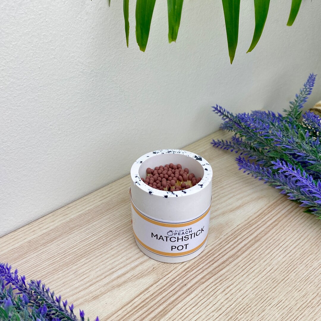 White Matchstick Pot, Matchstick Storage, Matchstick Holder ...