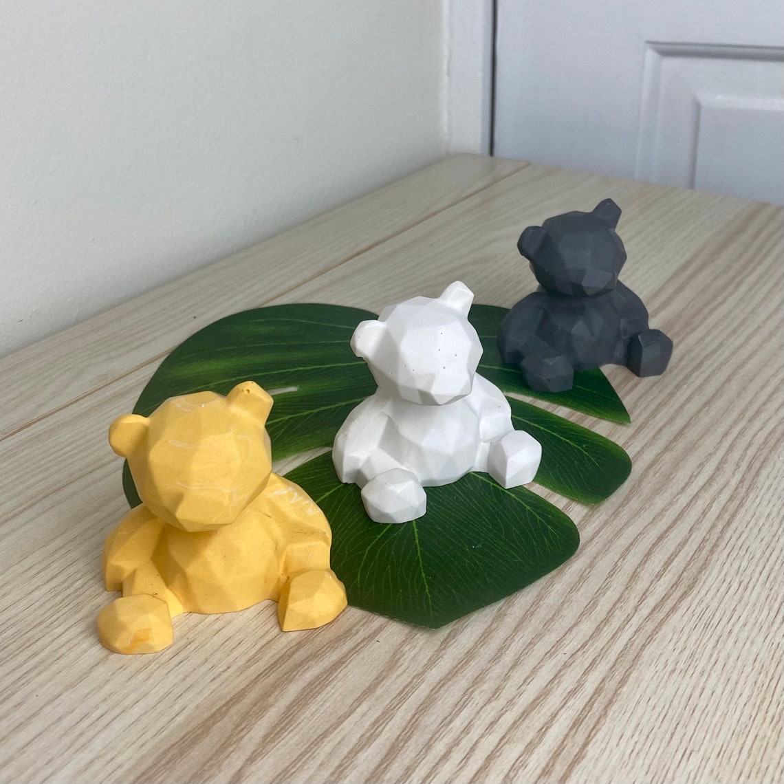 White Mini Geometric Bear Mini Teddy Bears Geometric bears | Etsy