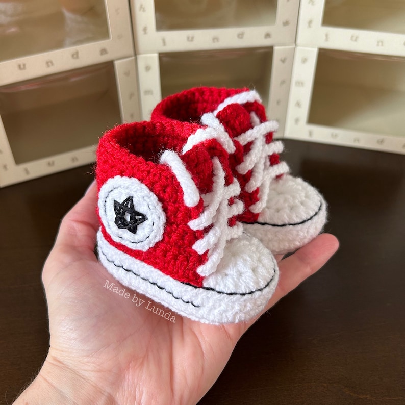 Newborn Crochet Converse Style Baby Star Boots, Shoes - Etsy