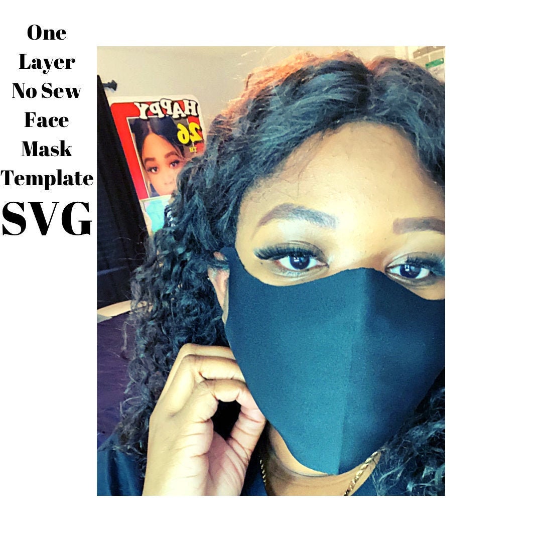 One Layer No Sew Face Mask SVG - Etsy
