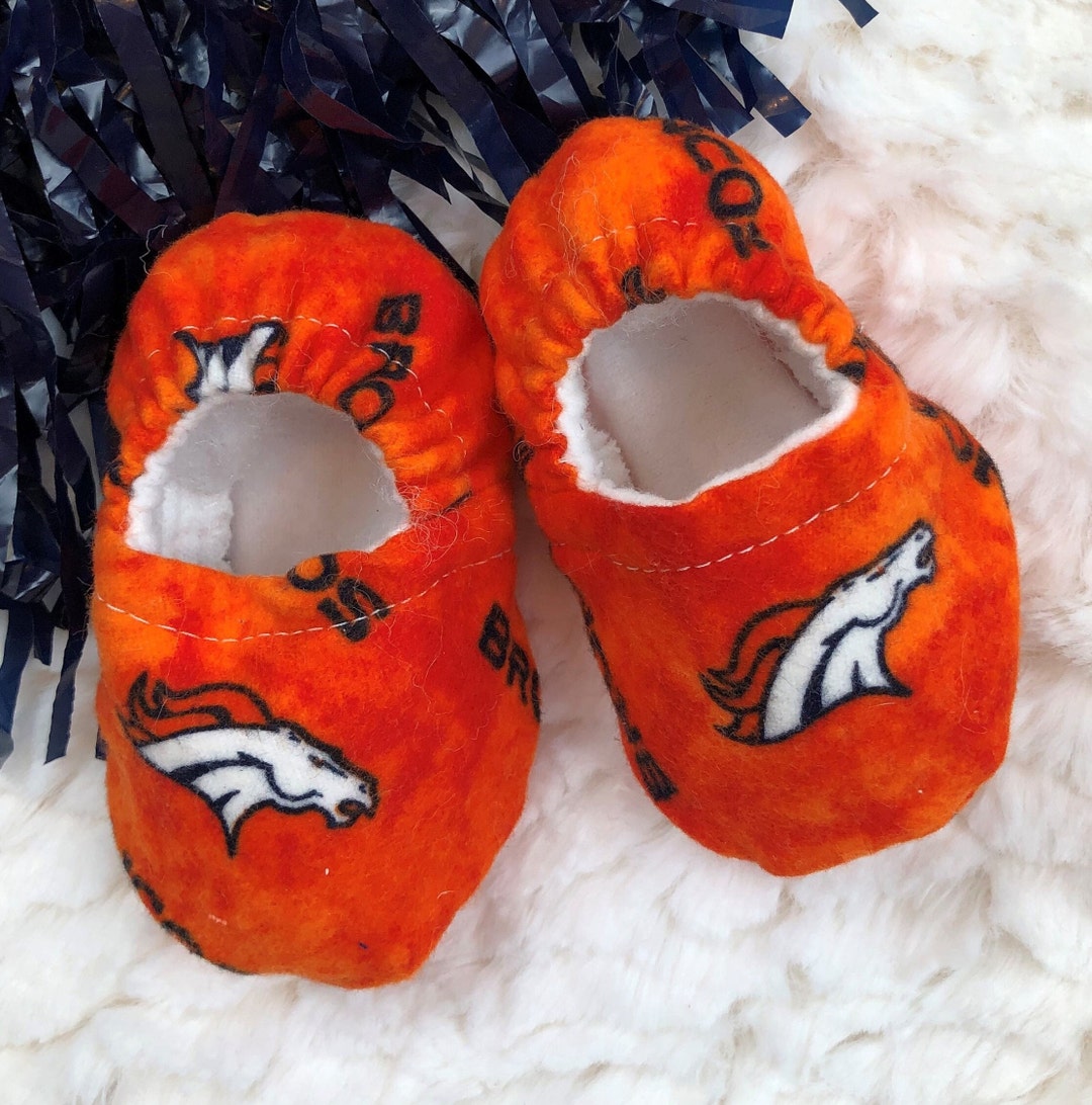 Denver Broncos Baby Toddler Booties, Slippers, Crib Shoes, Soft Sole ...