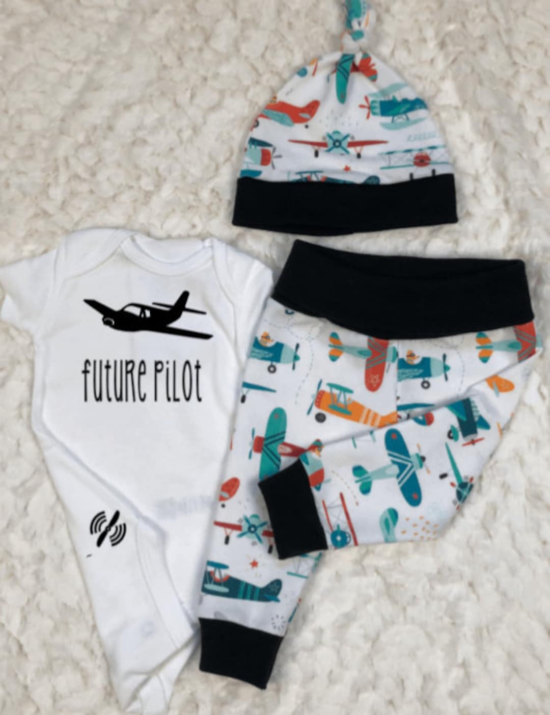 Airplane Baby Outfit, Boy, Girl, Future Pilot, Leggings, Pants ...