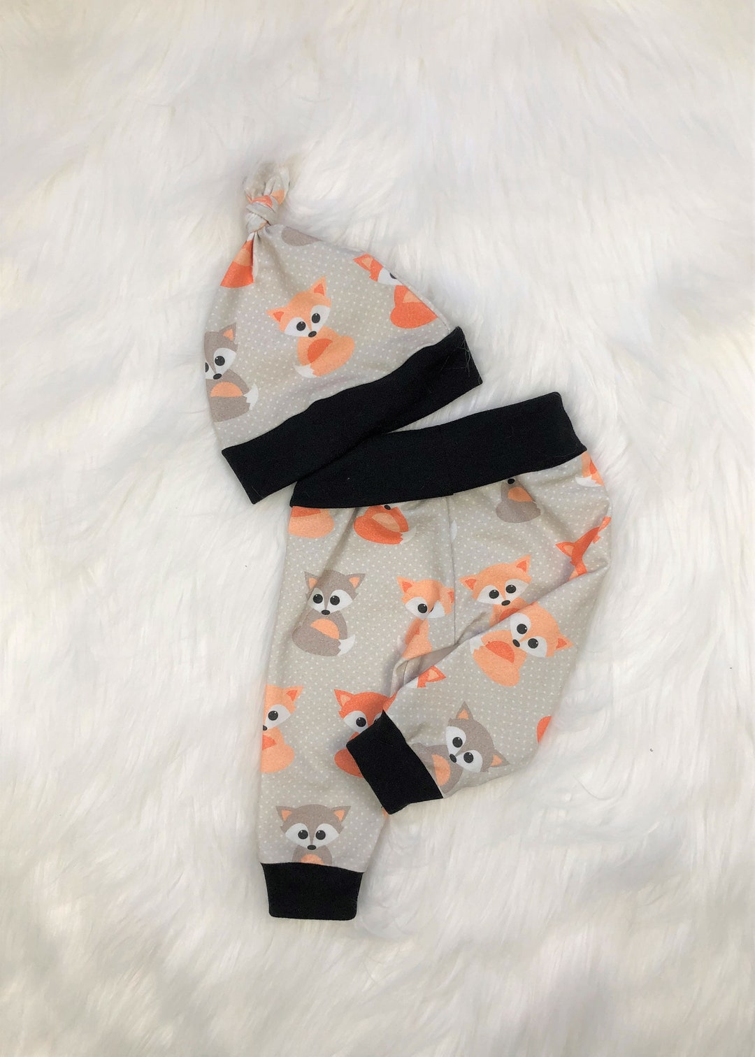 Fox Baby Outfit, Girl, Boy, Little Foxy, Leggings, Pants, Hat, Newborn ...