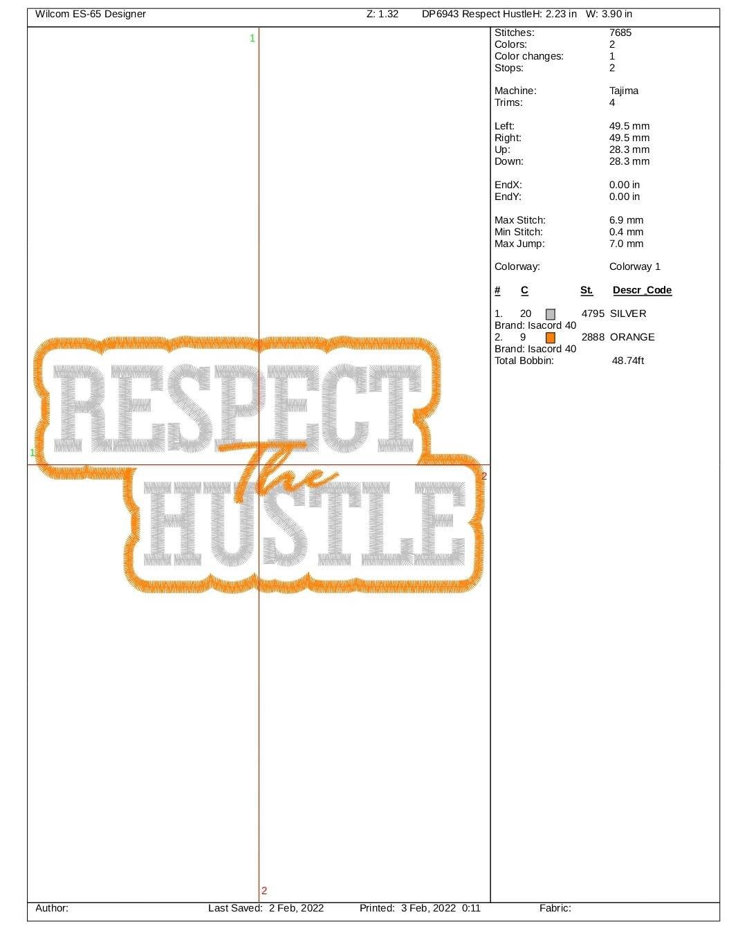 Respect the Hustle Embroidery Design - Etsy