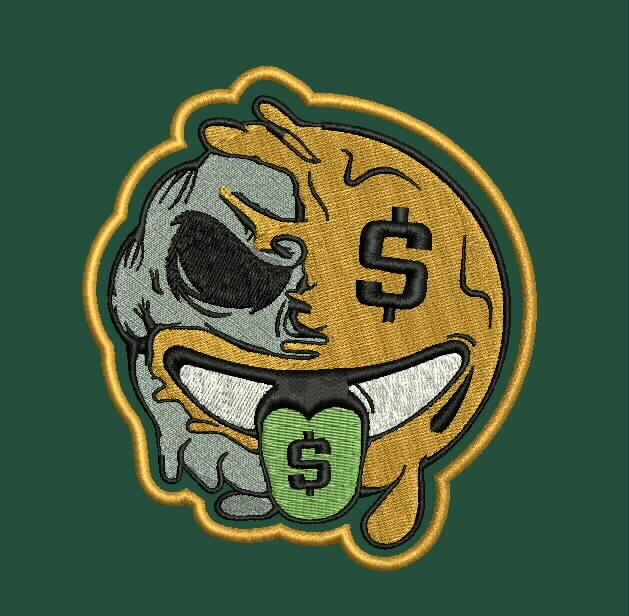 Money Face Emoji Embroidery Design - Etsy