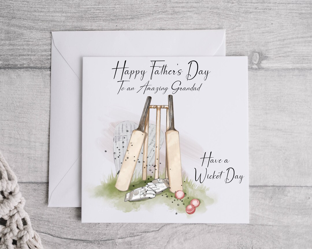 Cricket Themed Father's Day Card for Dad or Grandad, Card for Cricket ...
