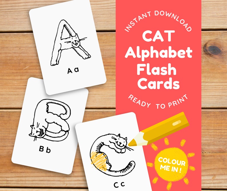 Alphabet Flashcards for Kids ABC Cards for Toddlers and Preschoolers ...