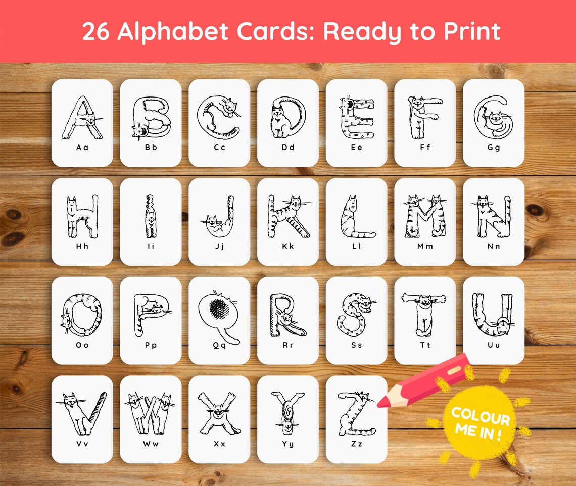 Alphabet Flashcards for Kids ABC Cards for Toddlers and Preschoolers ...