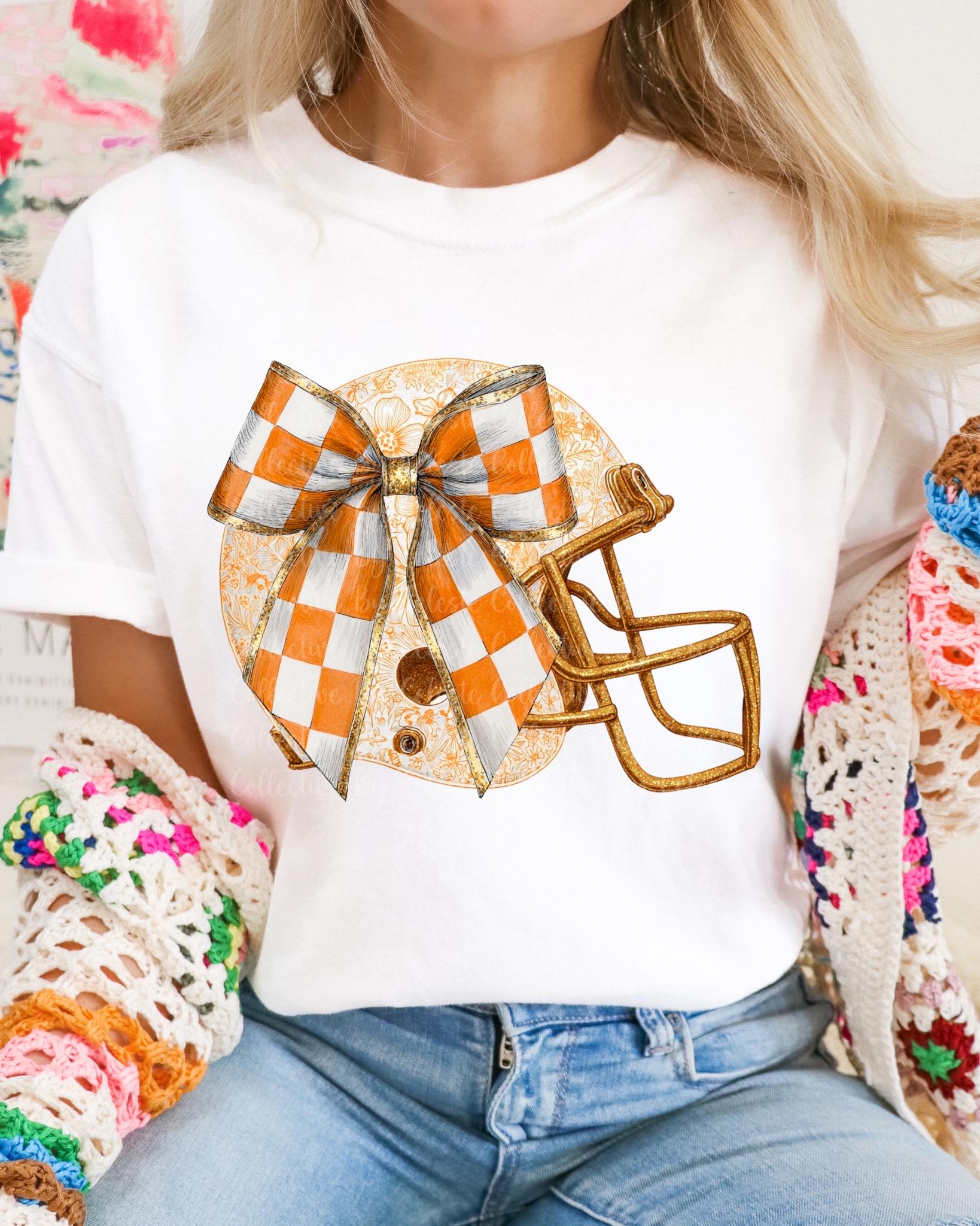 Orange Floral Football Helmet | Chic Vols Game Day PNG | Football ...