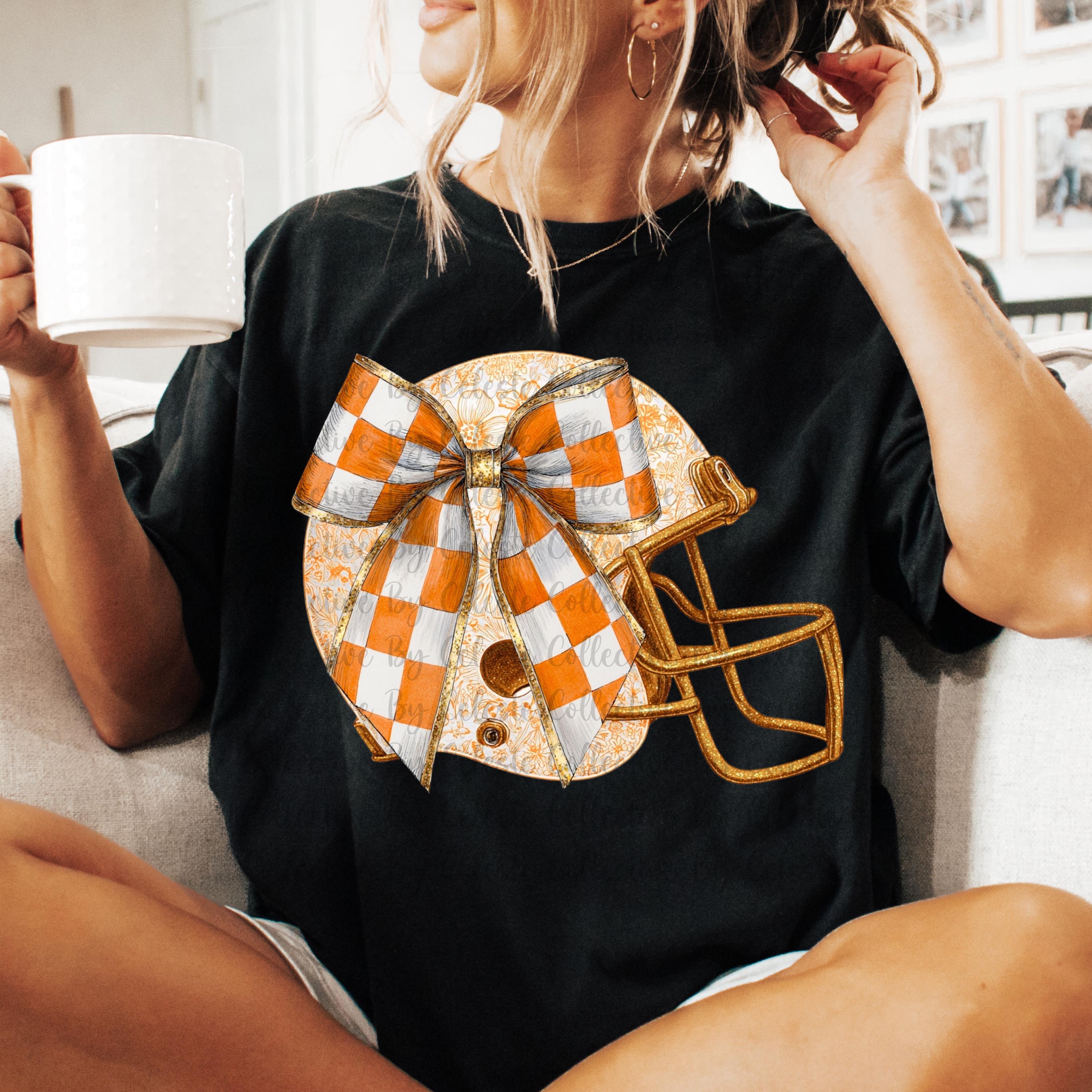 Orange Floral Football Helmet | Chic Vols Game Day PNG | Football ...