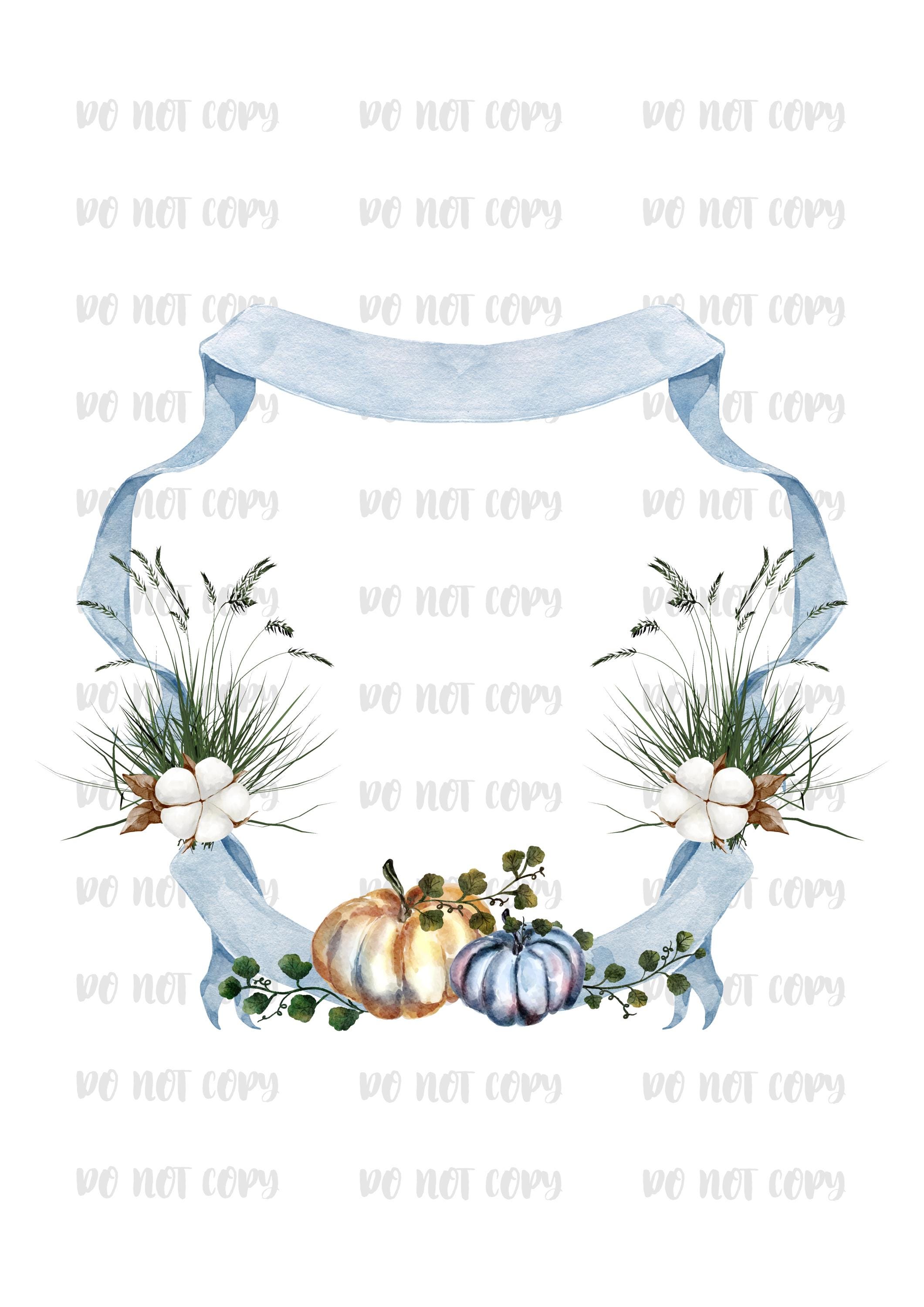 Watercolor Fall Initial Crest PNG, Digital - Etsy