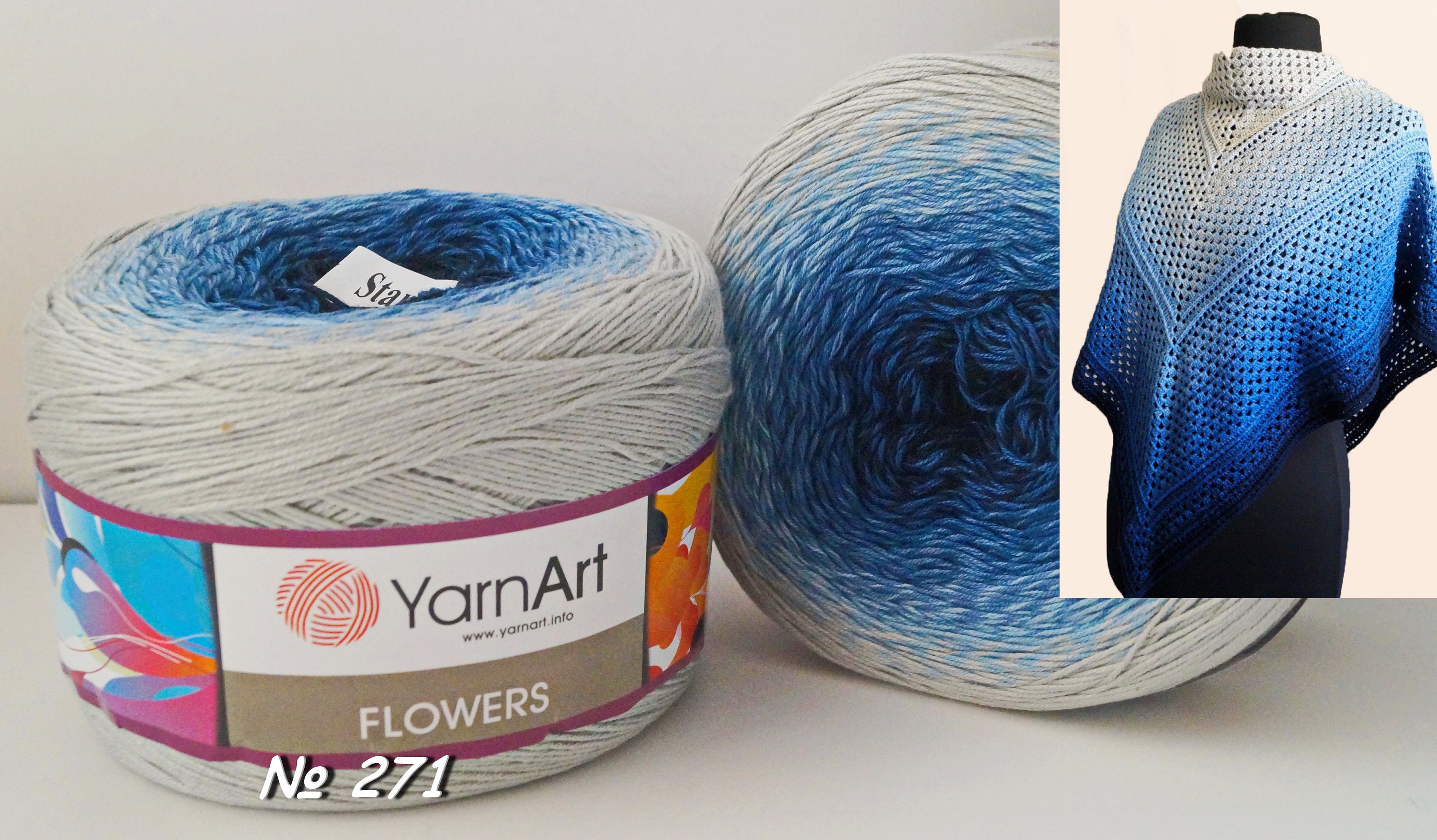 Yarn Flowers Moonlight YarnArt Gradient yarn yarn lurex ysrn | Etsy