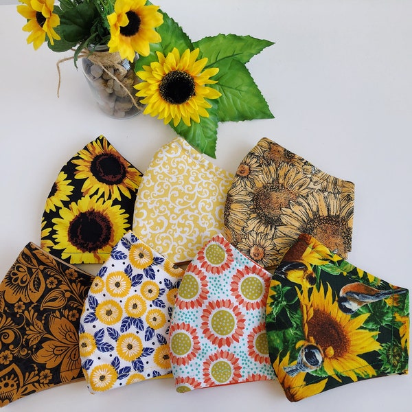 Sunflower Face Mask - Etsy