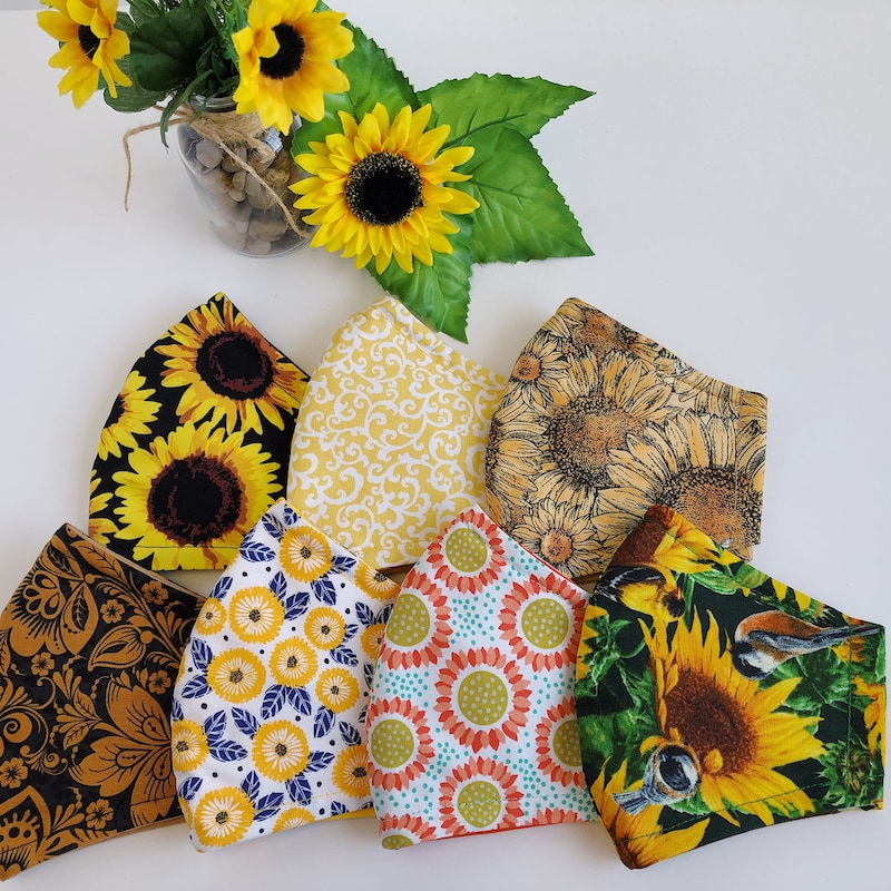 Sunflower Face Mask - Etsy