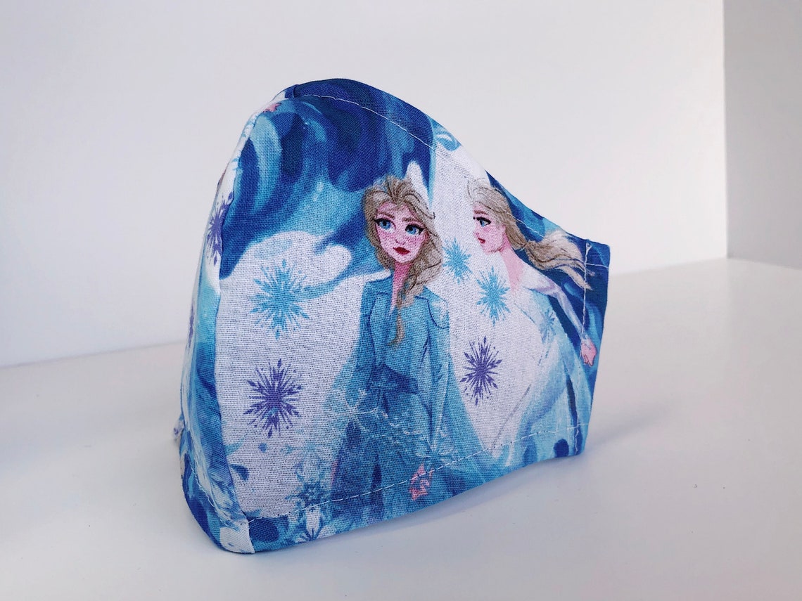 Frozen 2 Collection: Print Fabric Cotton Face Masks Adjustable Ear ...