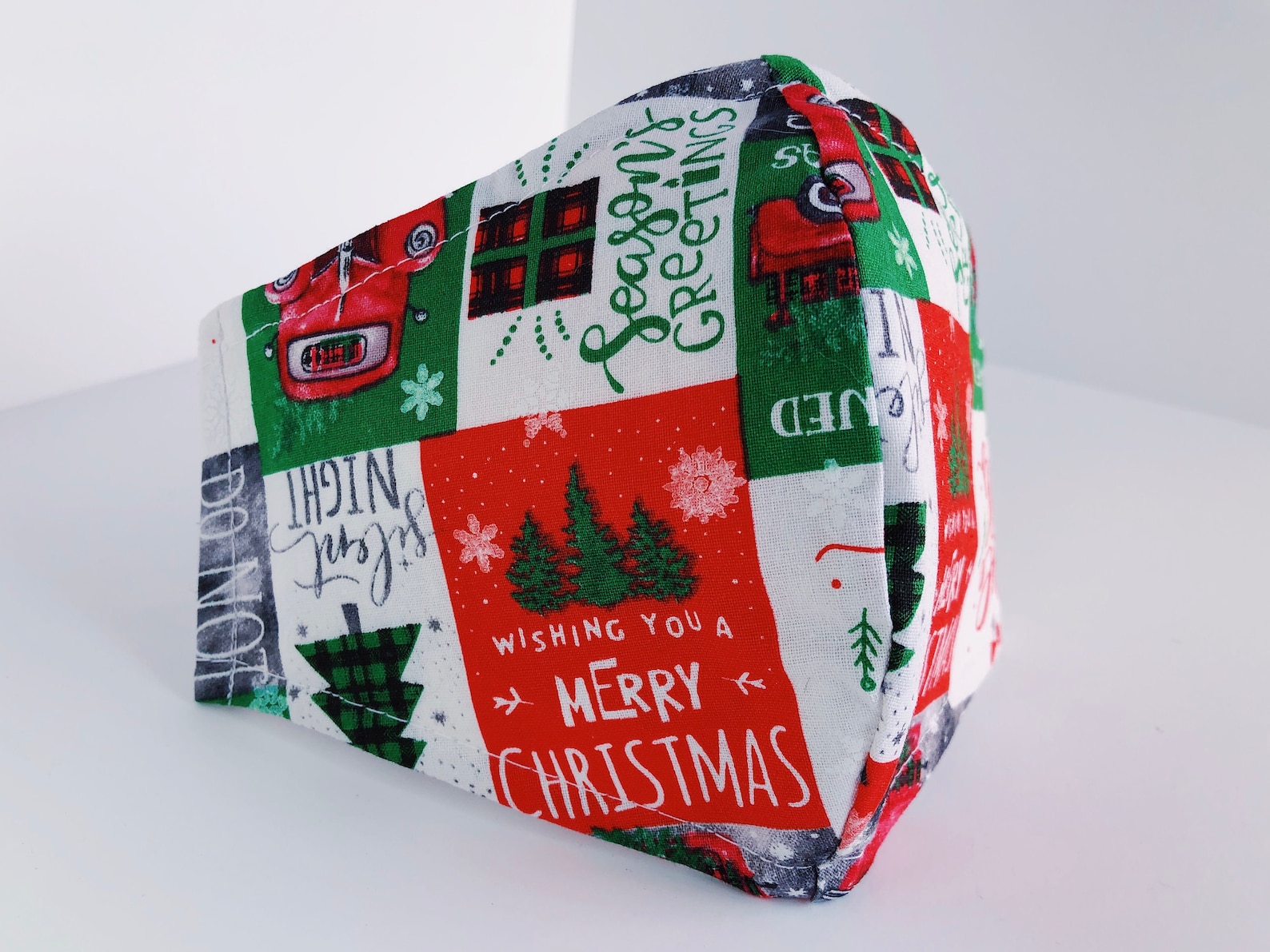Christmas Print Cotton Face Mask: Adjustable, Reusable, With Filter ...