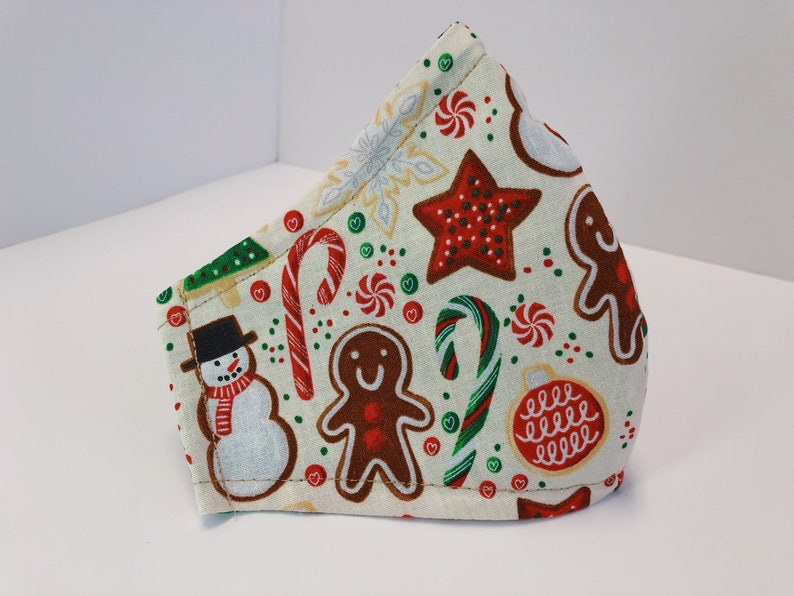 Christmas Collection 2: Print Fabric Cotton Face Masks + Adjustable Ear ...