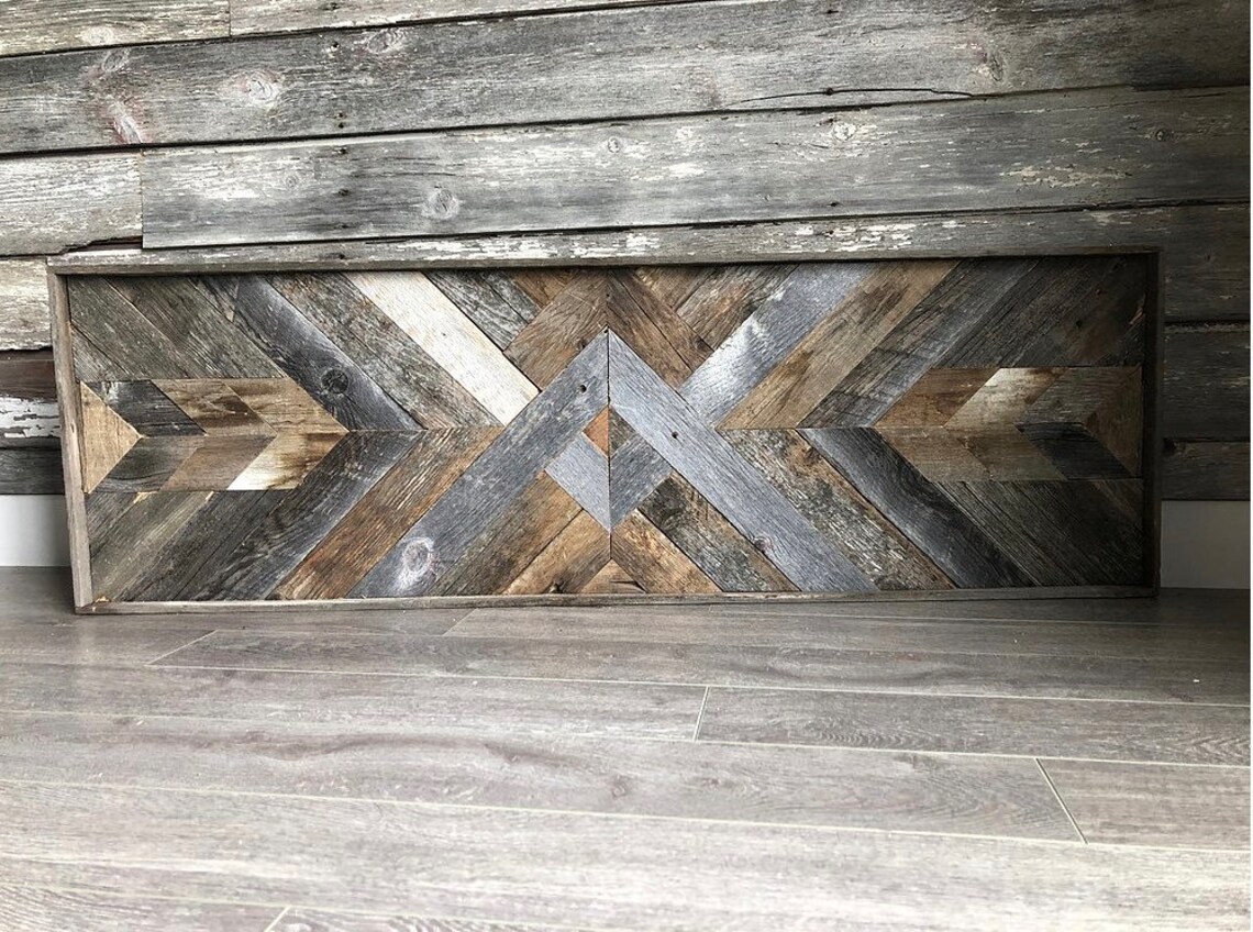 Rustic Abstract Barnboard Wood Art | Etsy