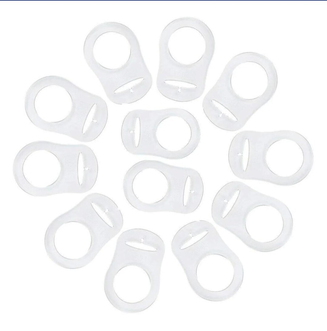 Silicone Mam Adapters for Dummy Clip, Clear, Transparent, Pacifier ...