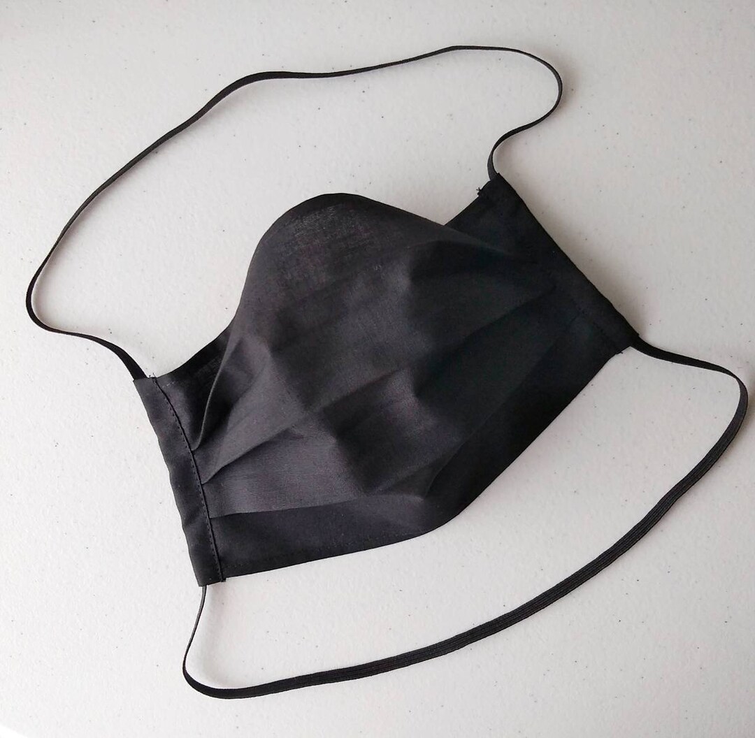 Plain Black Overhead Wraparound Face Mask Covering Cotton - Etsy