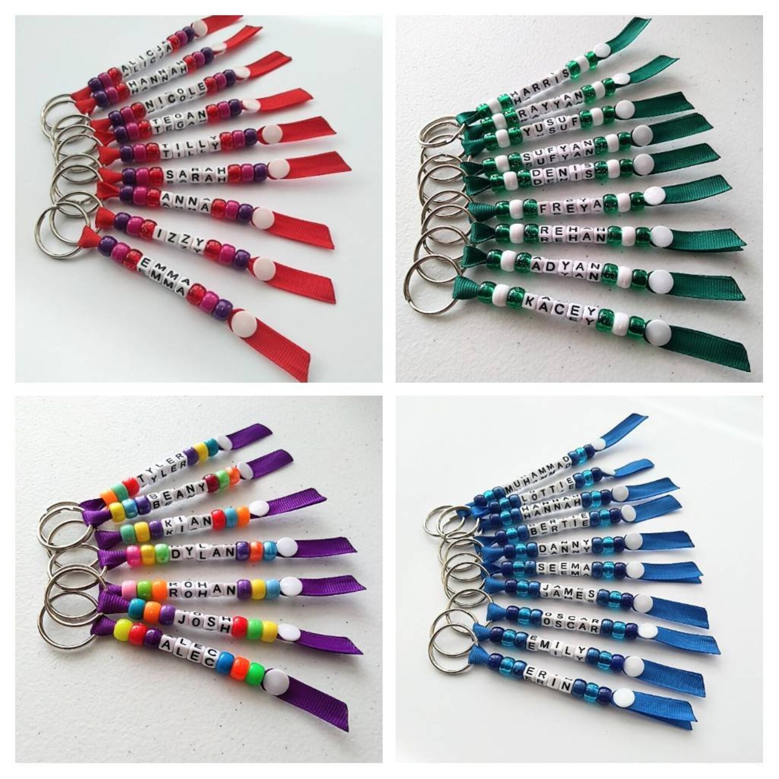 School Teacher Class Gift, Personalised Beaded Keyring, Handmade ...