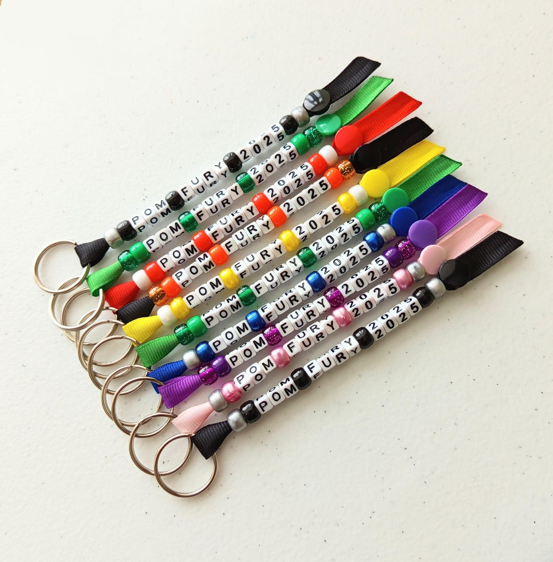 15 Characters, Personalised Beaded Keyring, Handmade Keychain, School ...
