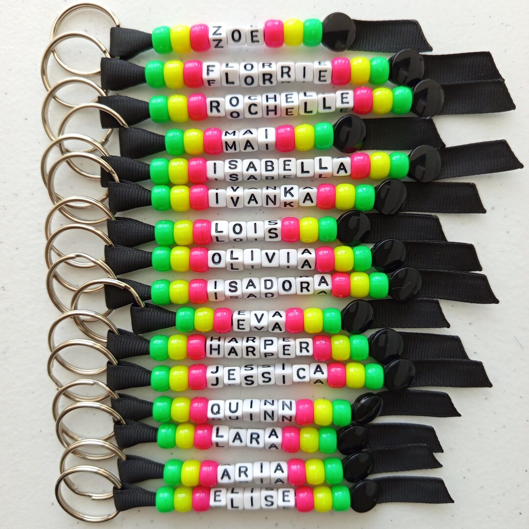 Personalised NEON Keyring, End of Year Gifts for Students, School ...