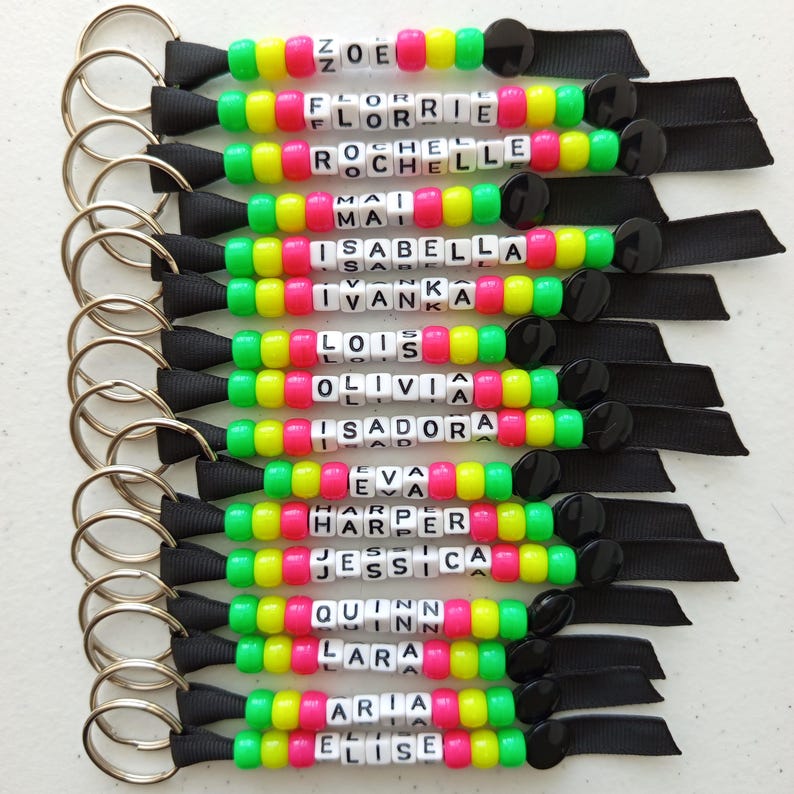 Personalised NEON Keyring, End of Year Gifts for Students, School ...