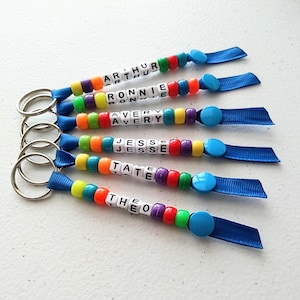 Personalised NEON Keyring, End of Year Gifts for Students, School ...
