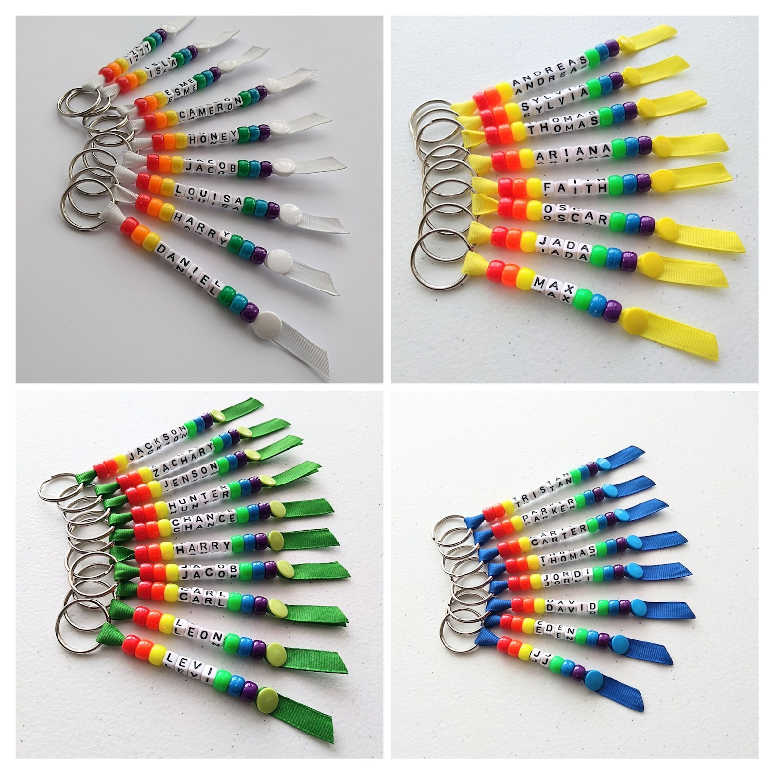 School Teacher Class Gift, Personalised Beaded Keyring, Handmade ...