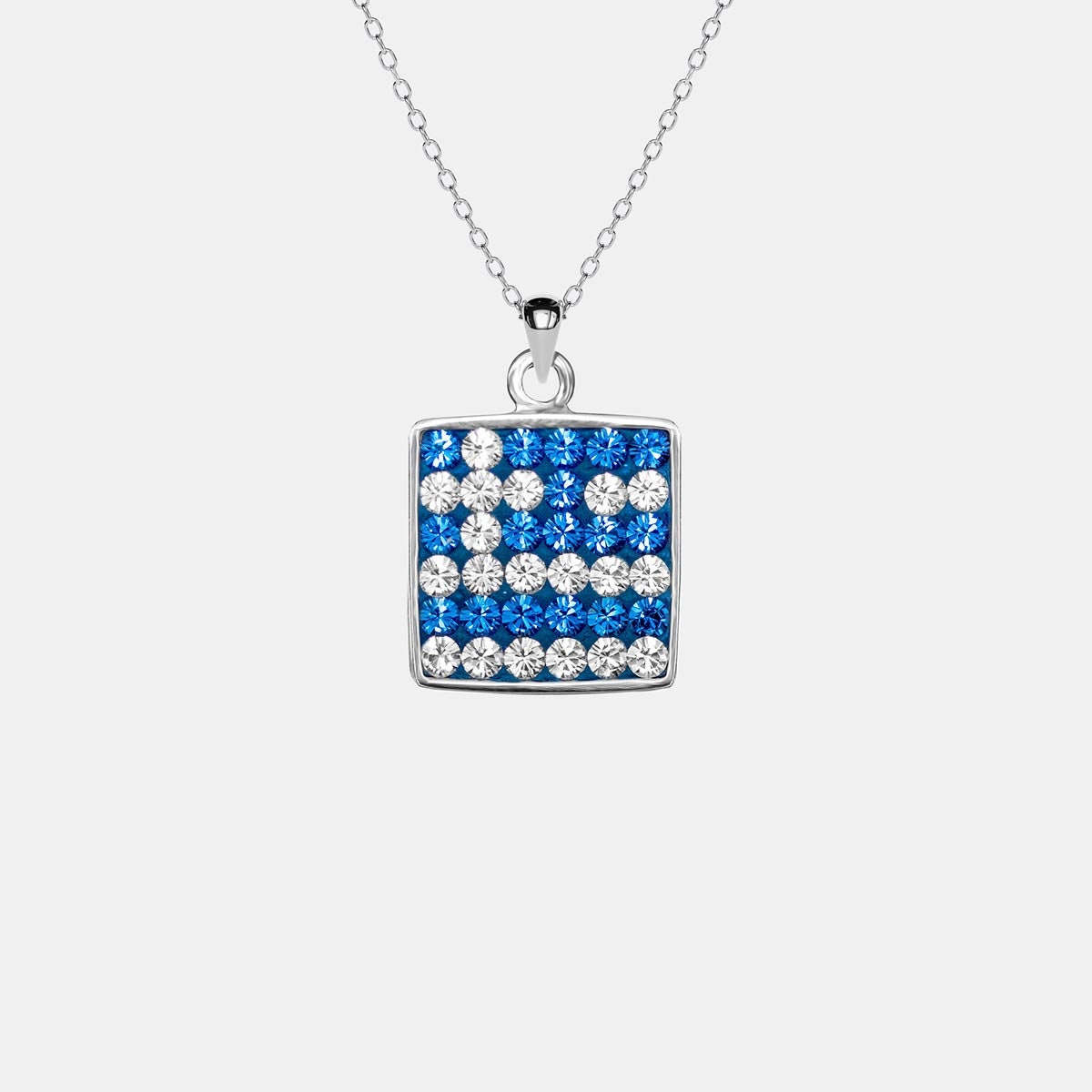 Greek Flag Crystal Necklace - Etsy