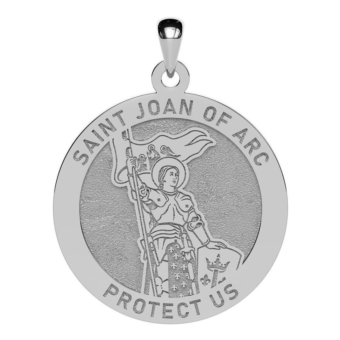 Saint Joan of Arc Round Religious Medal - Etsy