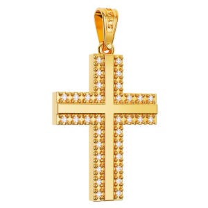 Christian Baptism Cross With Pavé Outline - Etsy