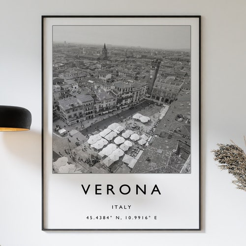 Verona Print Black and White Verona Wall Art Verona Poster - Etsy