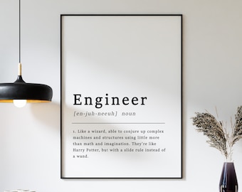 Civil Engineer Definition Print, Dictionary Poster, Quote Wall Art ...