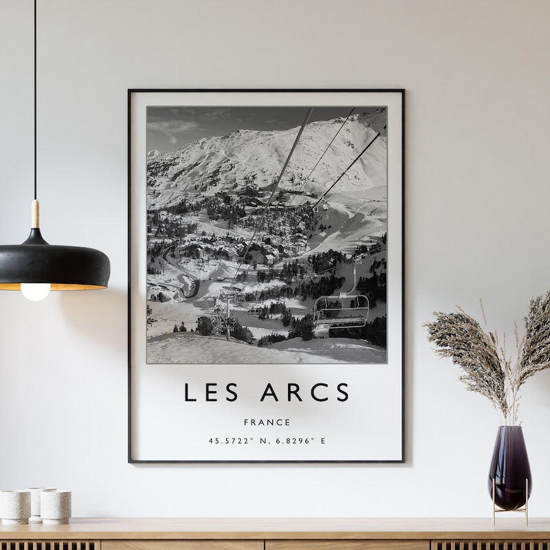 Les Arc Skiing Poster - Etsy