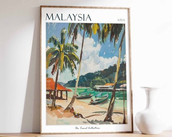 Malaysia Travel Poster Asian Wall Art Print ZT320 - Etsy