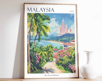 Malaysia Travel Poster Asian Wall Art Print ZT320 - Etsy