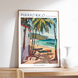 Puerto Rico Poster, Puerto Rico Travel Print, Caribbean Gift, Tropical ...