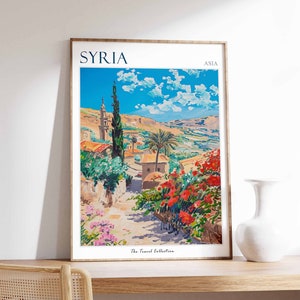 Syria Poster, Syria Travel Print, Syrian Decor, Islamic Art, Tropical ...
