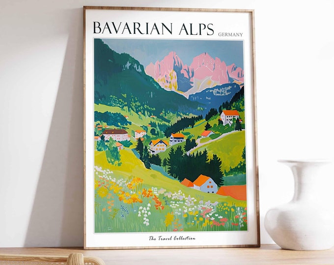 Bavarian Alps Travel Print Germany Home Decor German Wall Art Gift Wall ...
