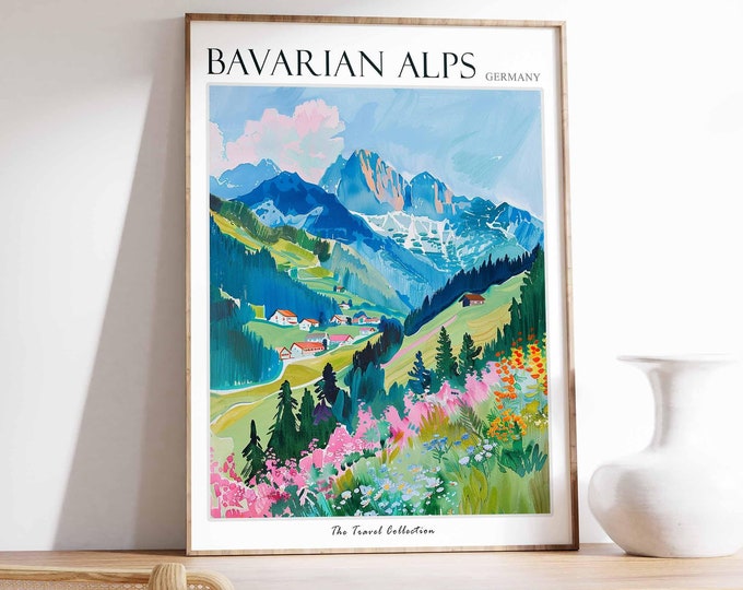 Bavarian Alps Travel Print Germany Home Decor German Wall Art Gift Wall ...