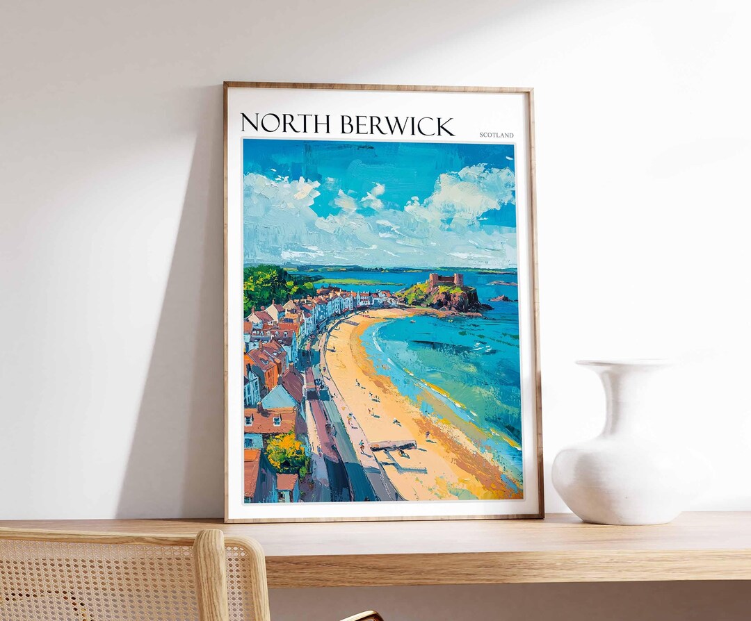 North Berwick Poster, Scotland Poster, Coastal Poster, Scottish Decor ...