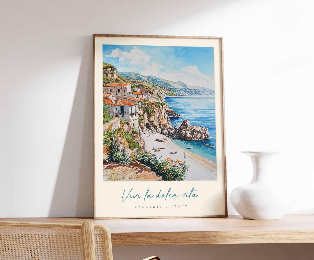 Calabria Poster, Calabria Travel Print, Calabria Travel Art, Calabria ...