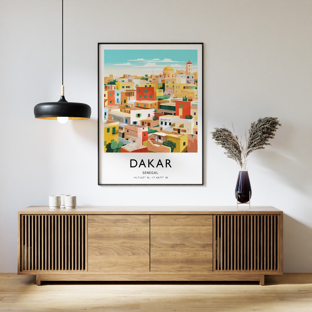 Dakar Poster, Senegal Travel Print, African Travel Art, Travel Poster ...