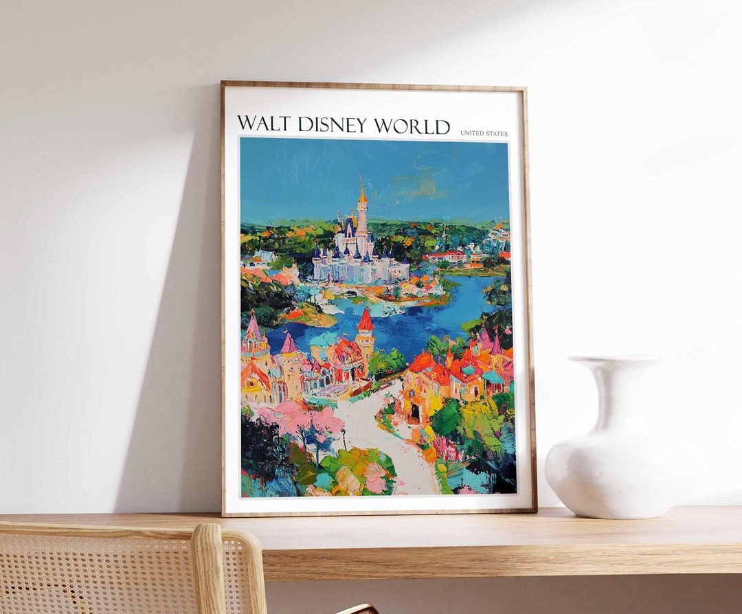 Walt Disney World Poster, Walt Disney World Travel Print, Tropical ...