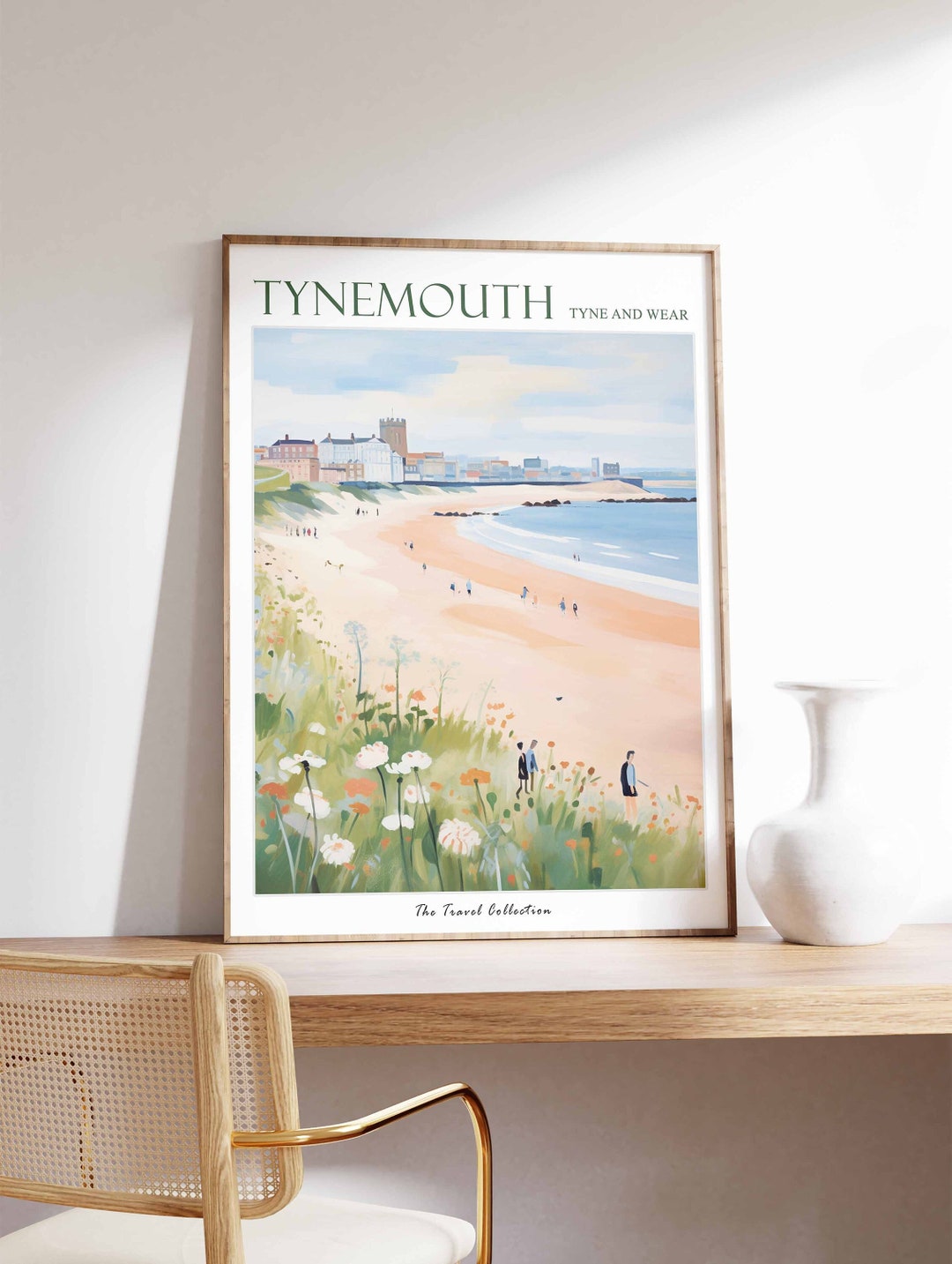 Tynemouth Poster, Tynemouth Travel Print, Tyne and Wear Travel Poster, British Decor, Tropical ...