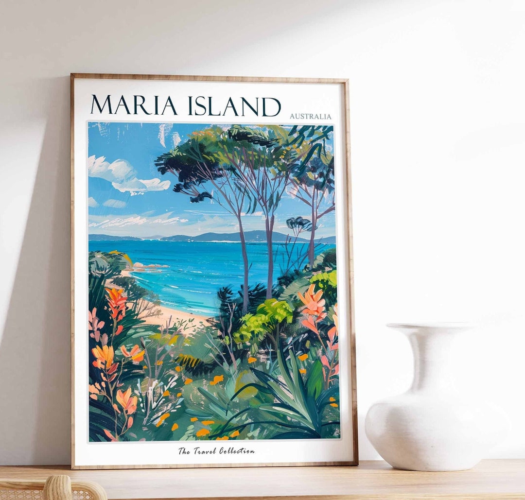 Maria Island Poster, Australia Travel Print, Australian Decor, Oceania ...