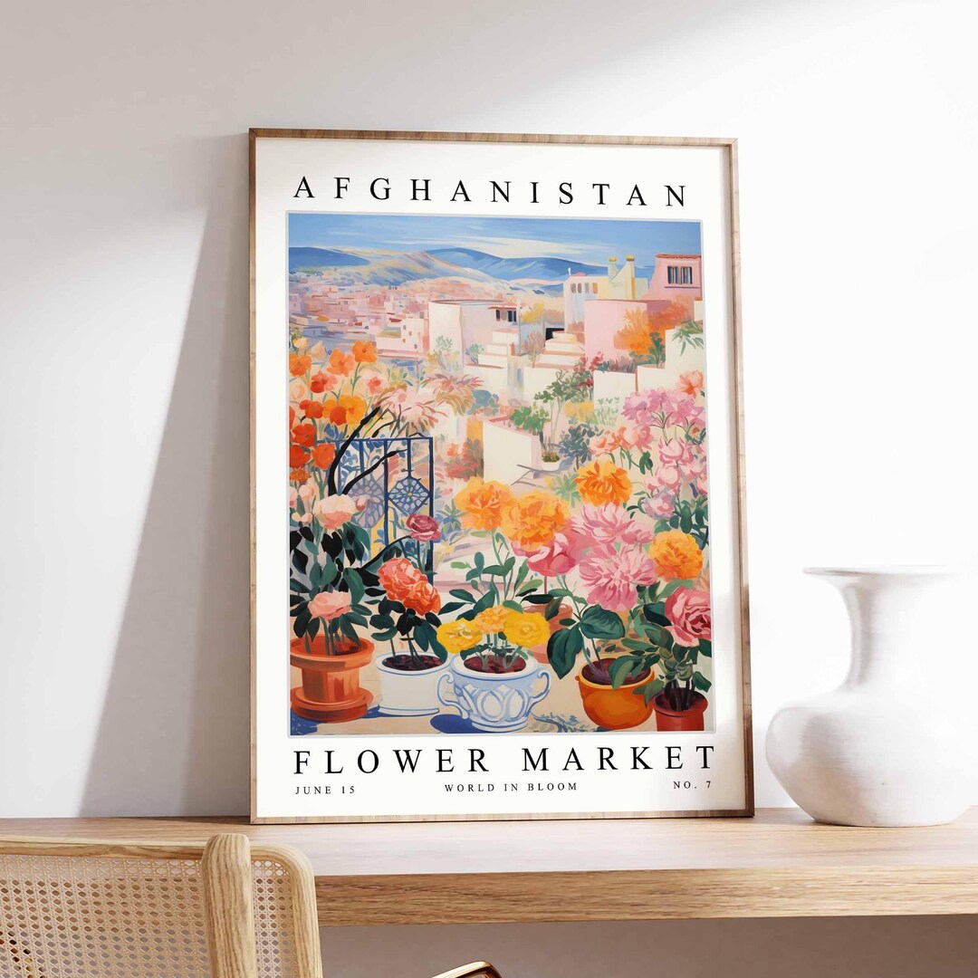 Afghanistan Flower Market Art Print: Kabul Floral Wall Decor - Etsy